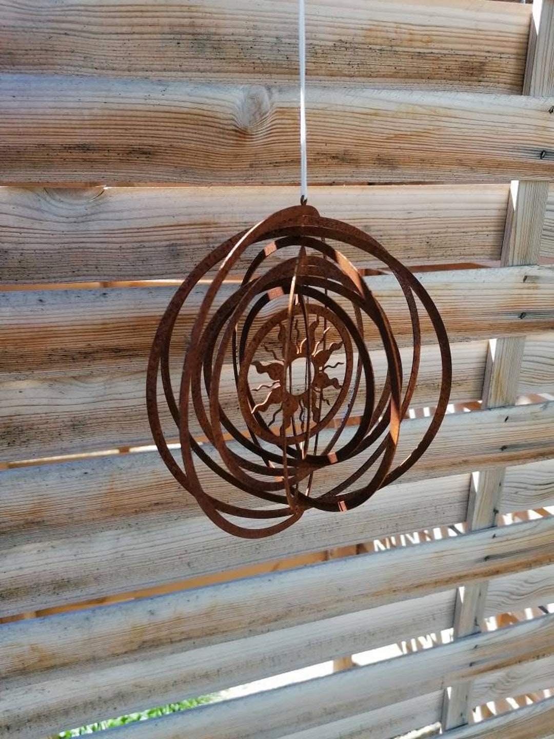 Beautiful Wind Chime Sun, Rusty Decoration, Filigree Work, Spiral for ...
