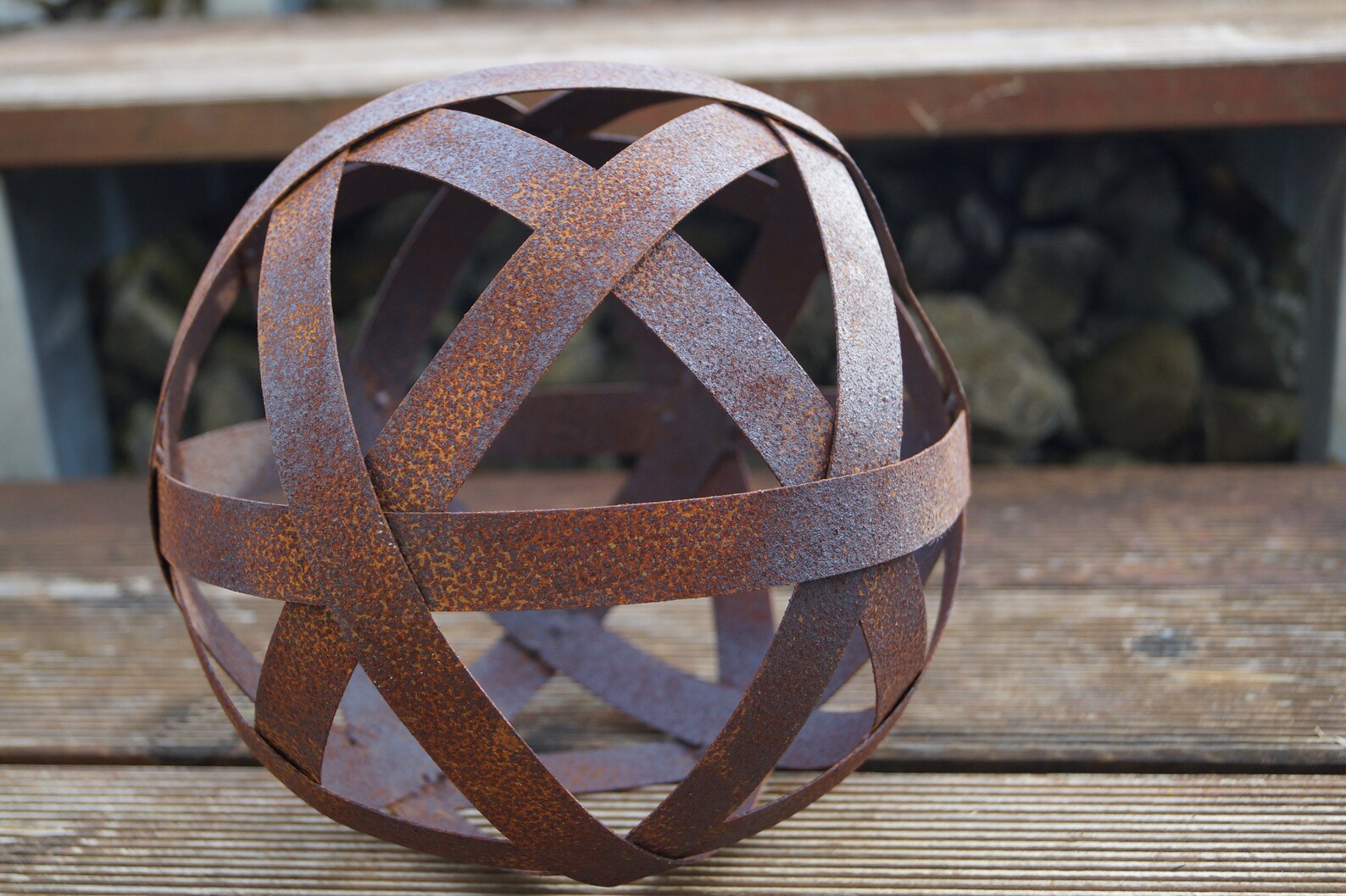 Rust Ball, Ball Made of Rust, 20 Cm Diameter, Garden Decoration for ...