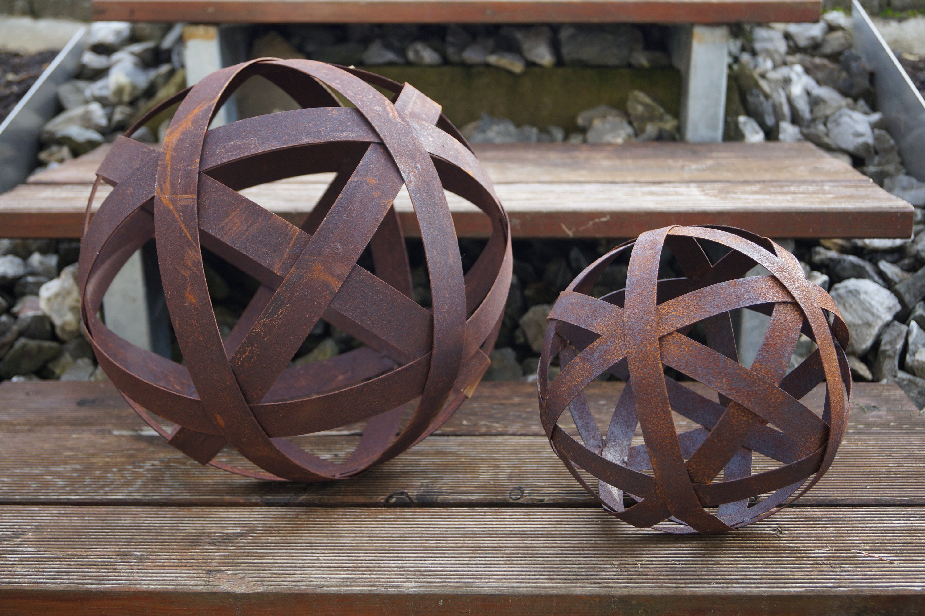 Rust Ball, Ball Made of Rust, 20 Cm Diameter, Garden Decoration for ...