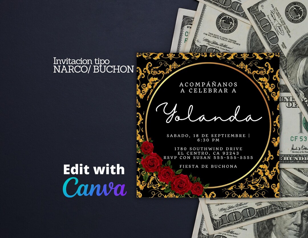 Invitación temática Narco/Buchona - Etsy México