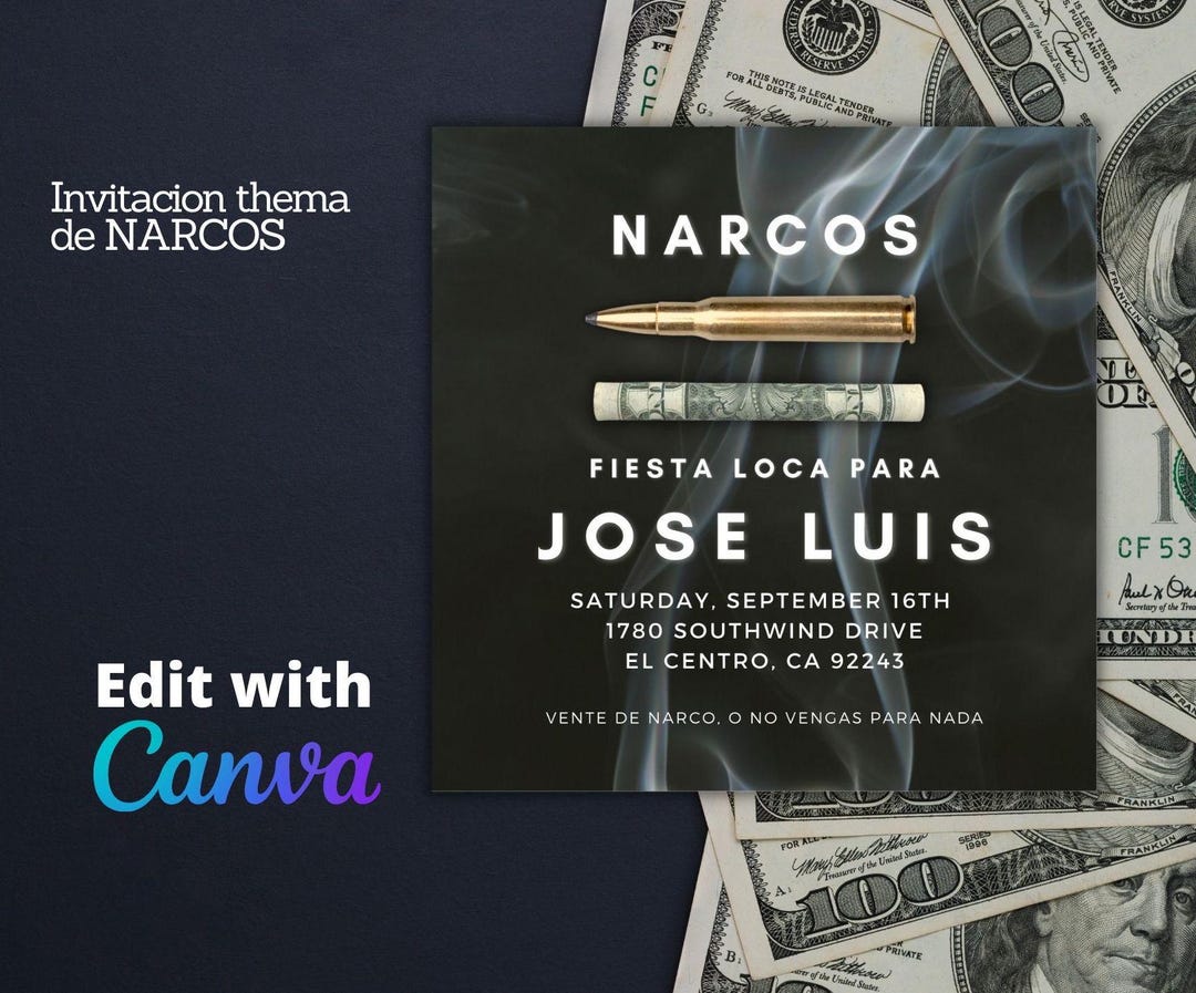 Narco Theme Party Invitation - Etsy