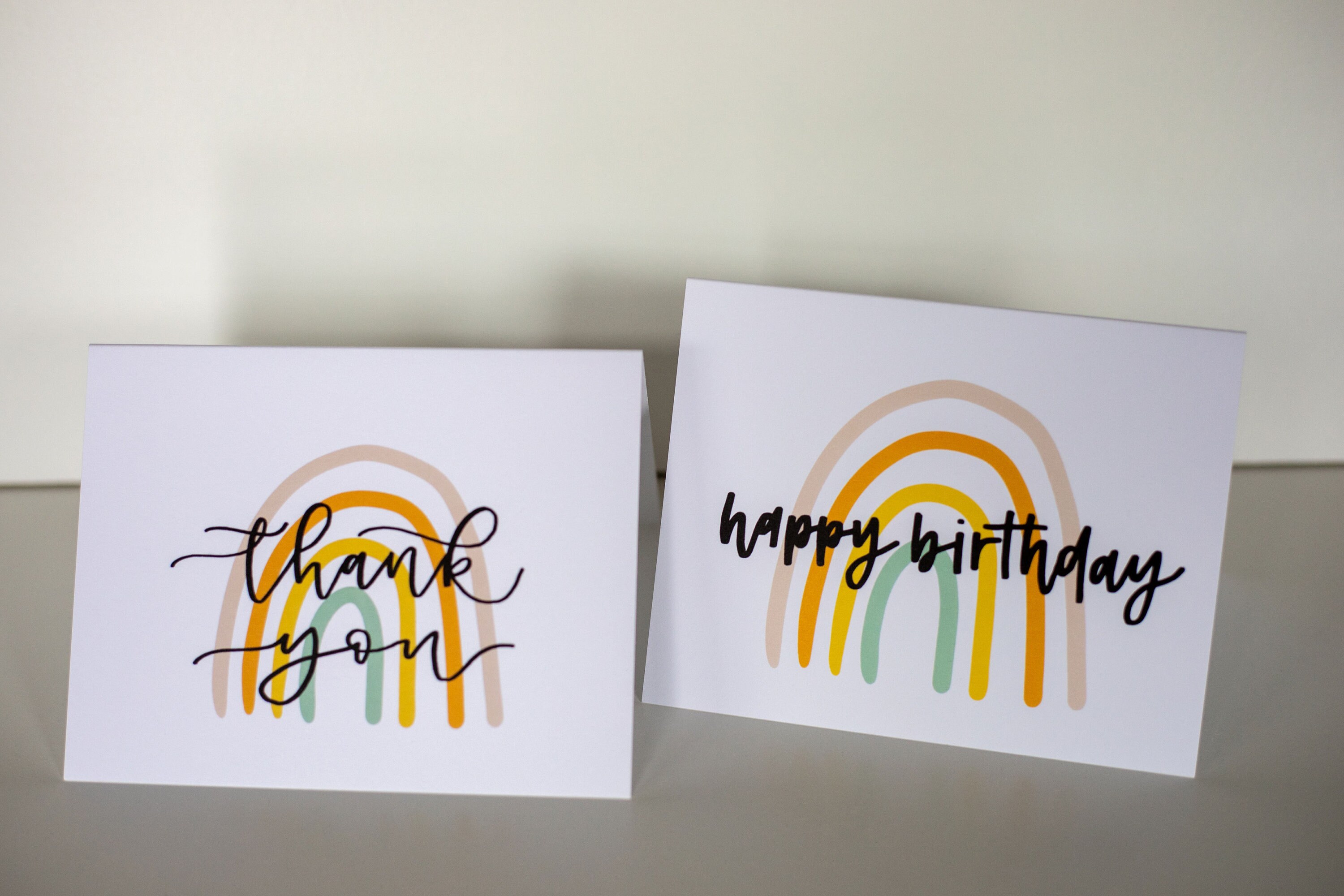 Boho Happy Birthday Rainbow Cards - Etsy