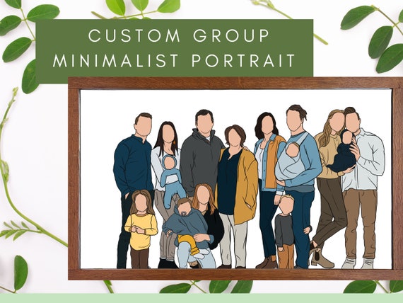 Custom Minimalist Group Portrait Custom Digital Portrait - Etsy