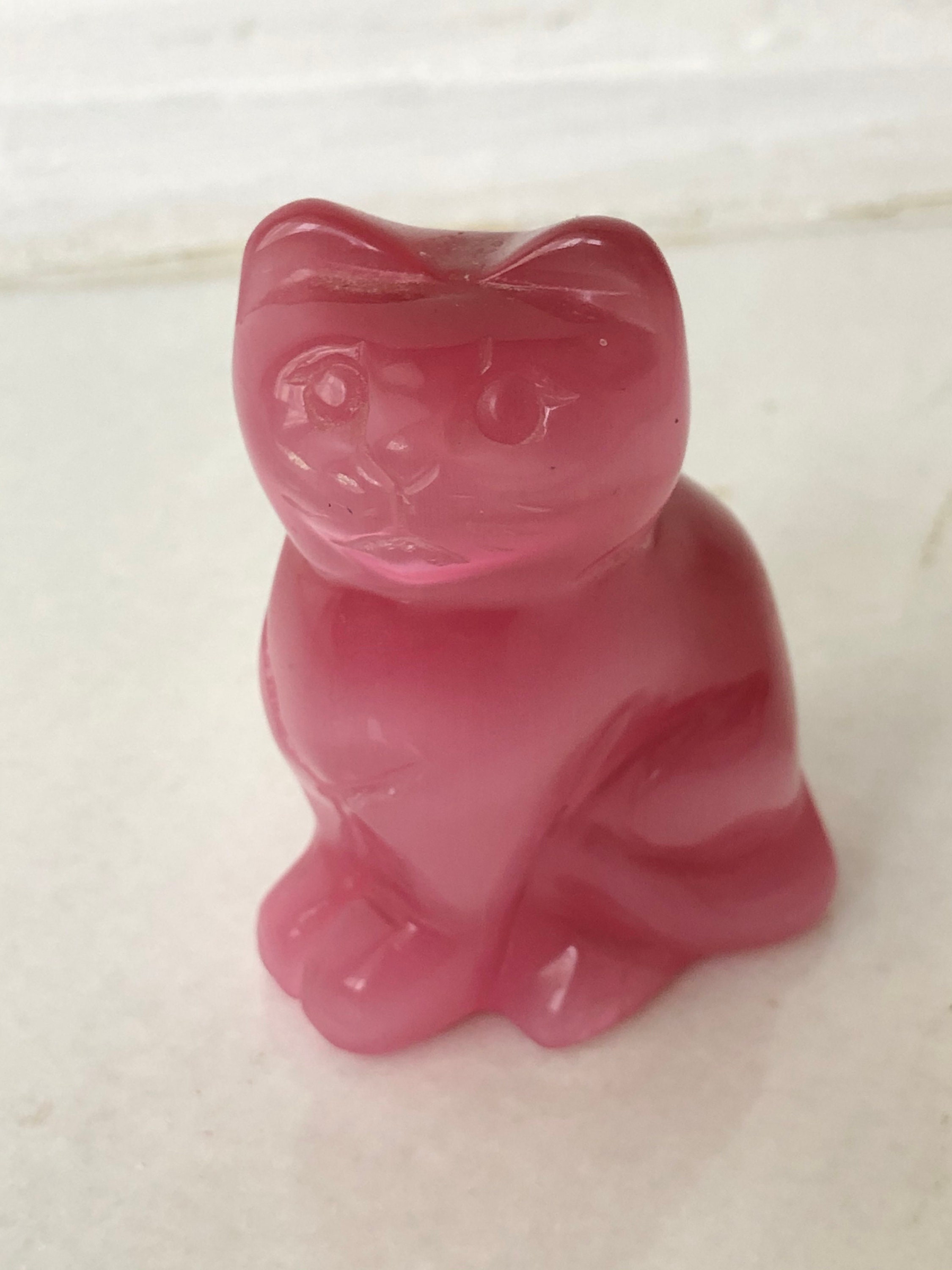 Authentic Cats Eye Gemstone Figural Cat Statue | Etsy