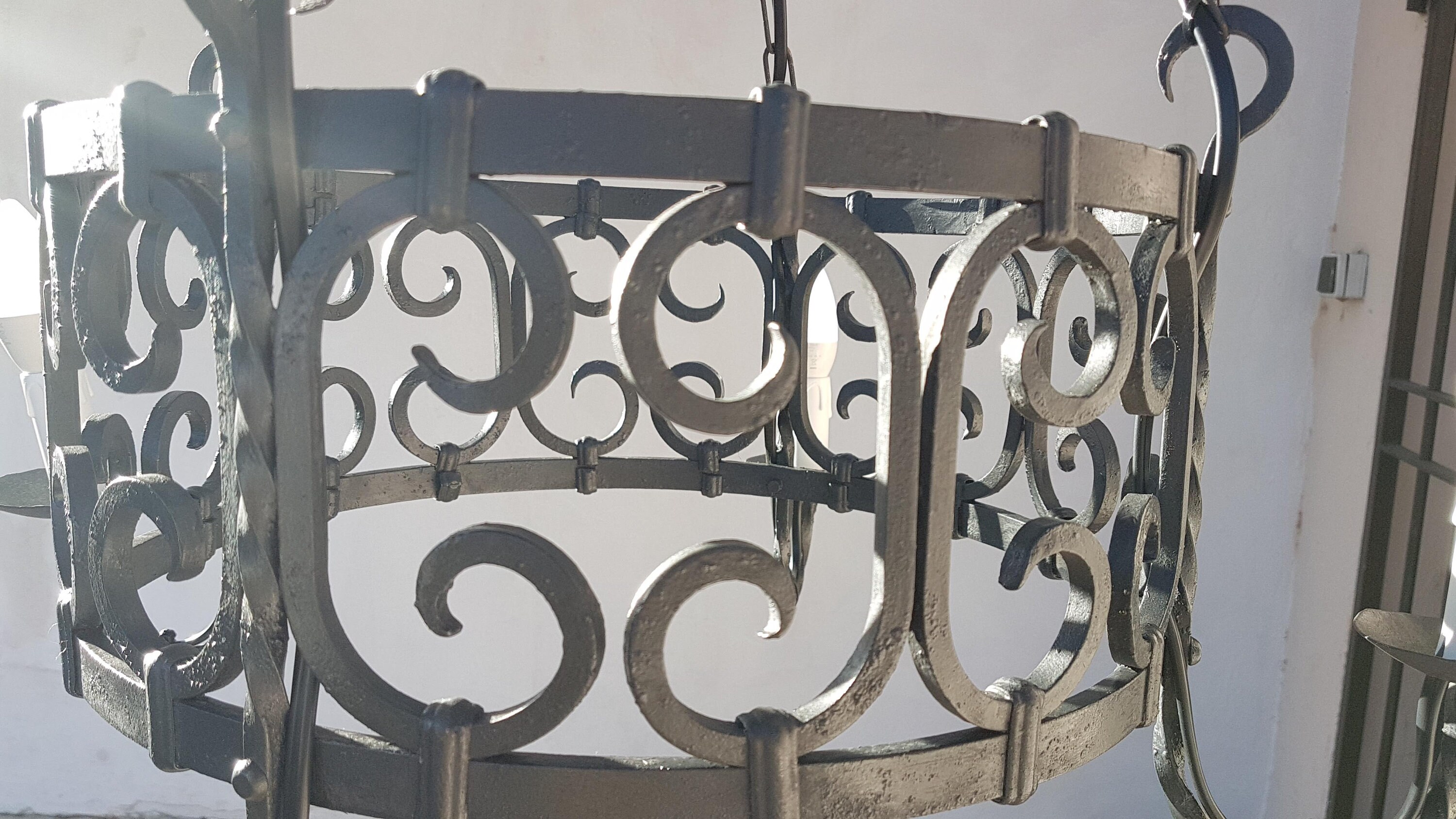 Gothic Chandelier Lighting, Huge & Heavy French Wrought Iron Ceiling ...