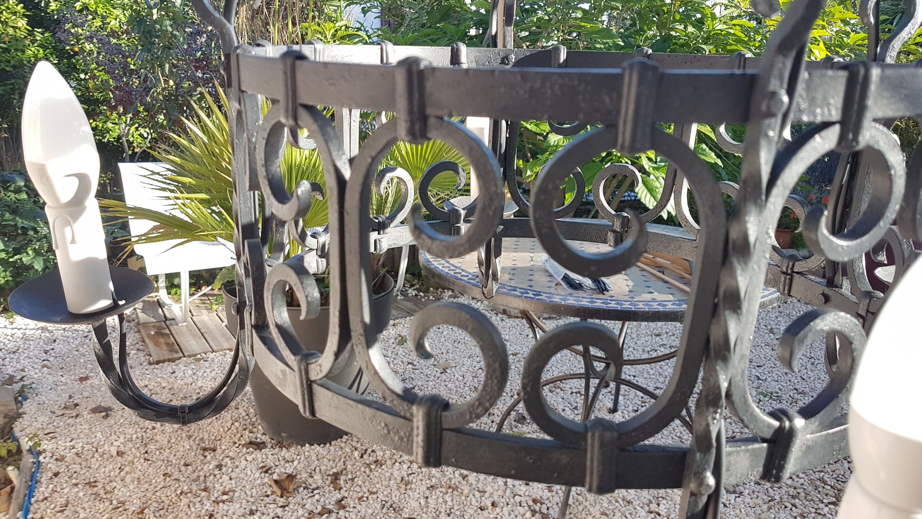 Gothic Chandelier Lighting, Huge & Heavy French Wrought Iron Ceiling ...