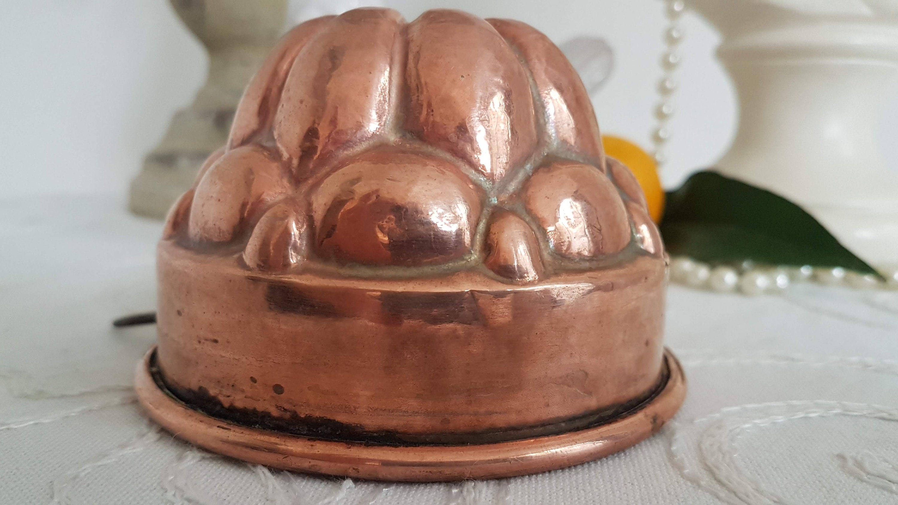 Vintage French Copper Jelly Gold Cake Mold / Diam 4 10cm / Rustic ...