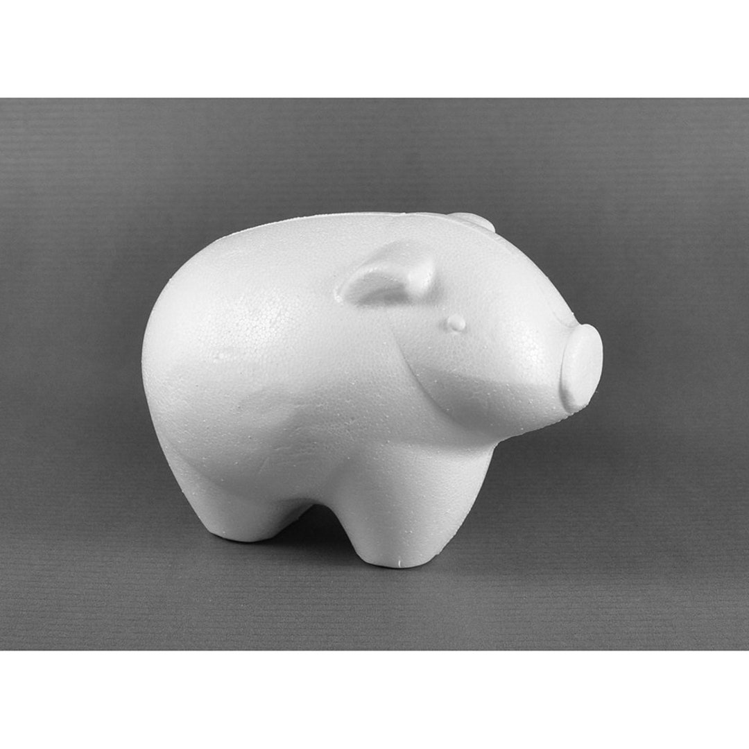 Styrofoam Pig 10 Cm White Tinker Paint Glue Sequins - Etsy