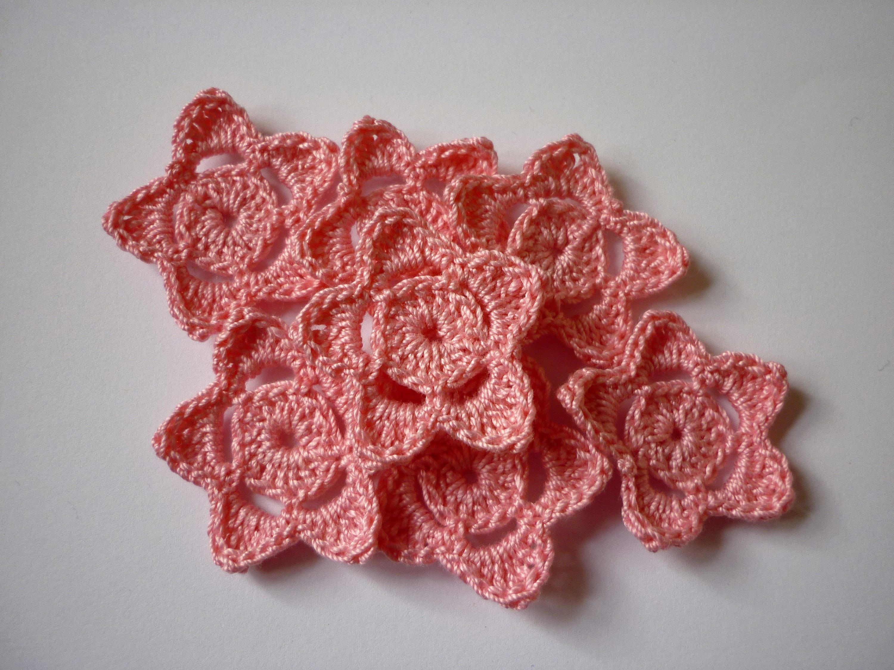 7 flor de ganchillo flor 4cm algodón liso applique flores de | Etsy