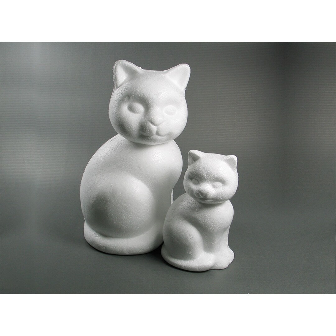 Styrofoam Cat 13 Cm Small White Tinker Paint Pet Sequins Glue - Etsy