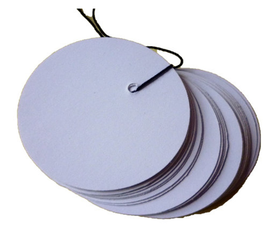 50 Price Tags Circle Round 5cm White Gift Tags Perforated - Etsy