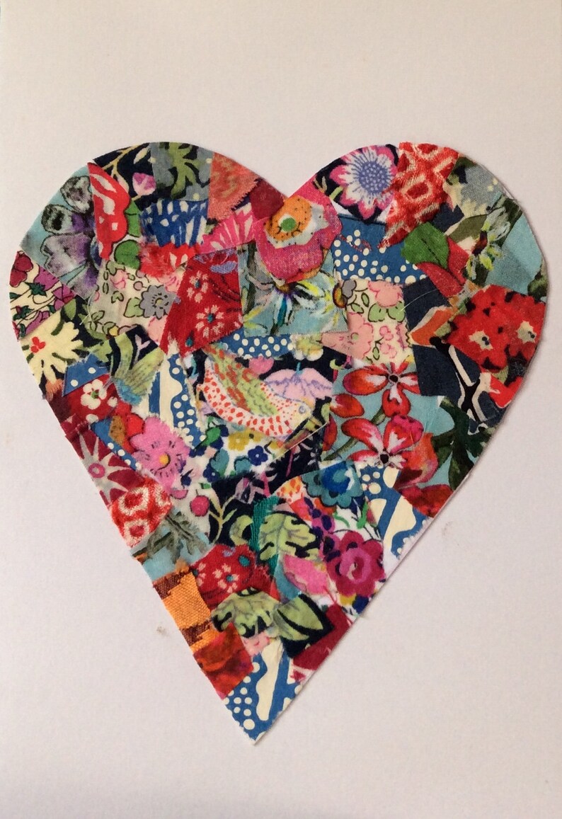 Heart Collage Original Design,handmade,collage Techniques,liberty Print ...