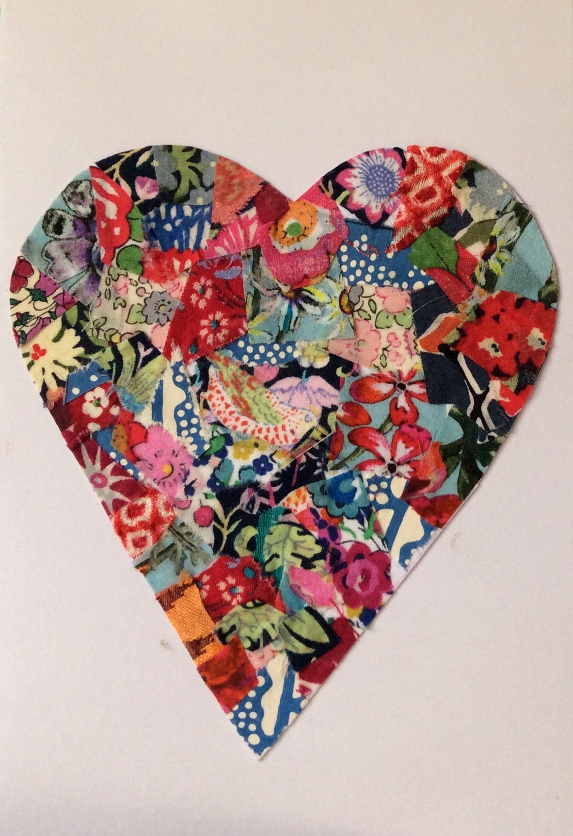 Heart Collage Original Design,handmade,collage Techniques,liberty Print ...