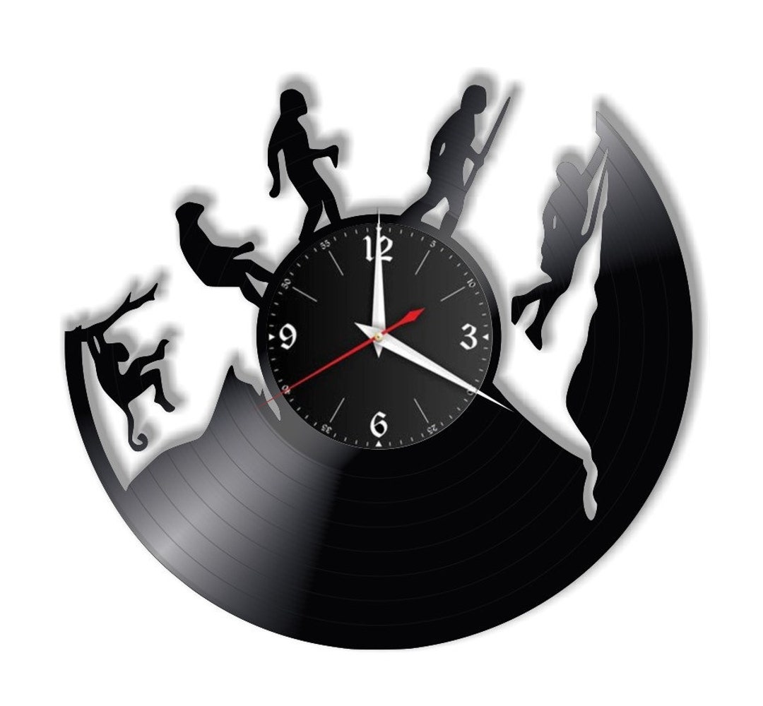 Climbing Record Clock Vinyl Retro Wall Clock Individual, Gift, Living ...