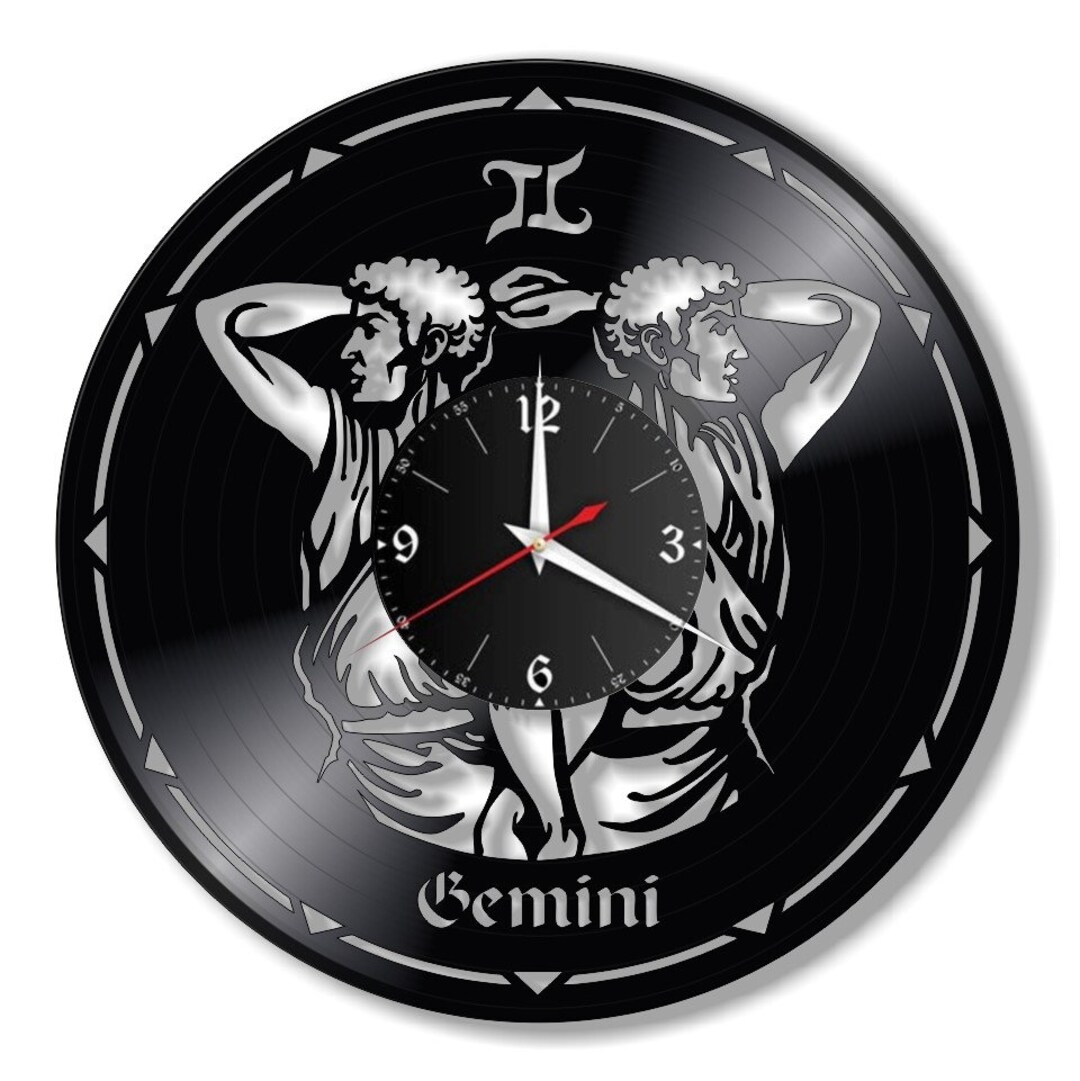 Zodiac Sign Gemini Record Clock Vinyl Retro Wall Clock Individual, Gift ...