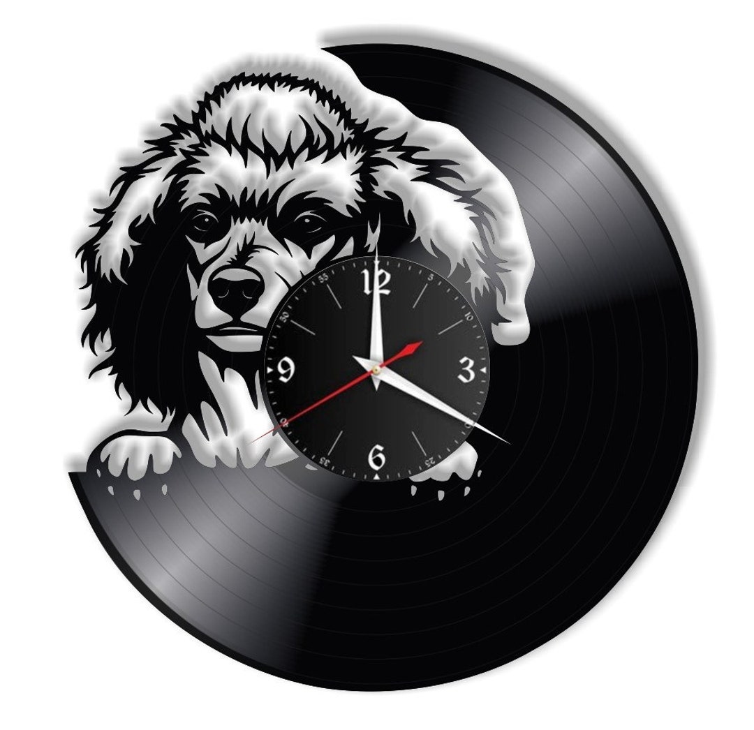Poodle Record Clock, Vinyl, Retro, Wall Clock Individual, Gift, Living ...