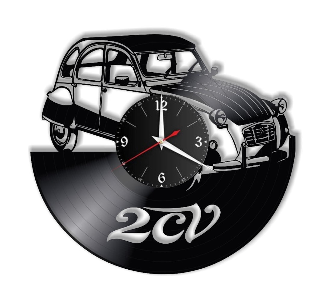 2CV Vintage Car Record Clock, Vinyl, Retro, Wall Clock, Individual ...