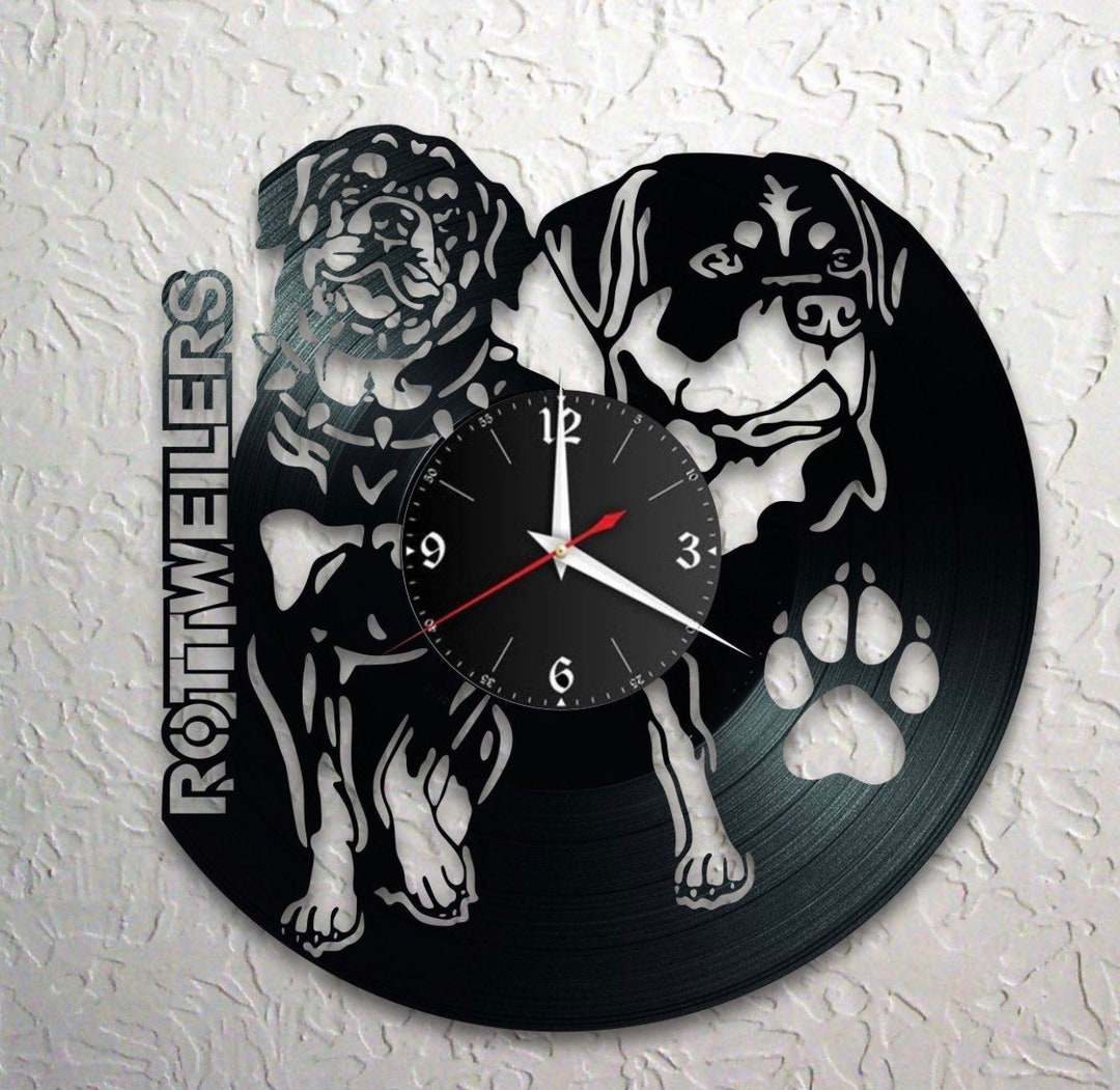 Rottweiler Record Clock Vinyl Retro Wall Clock - Etsy