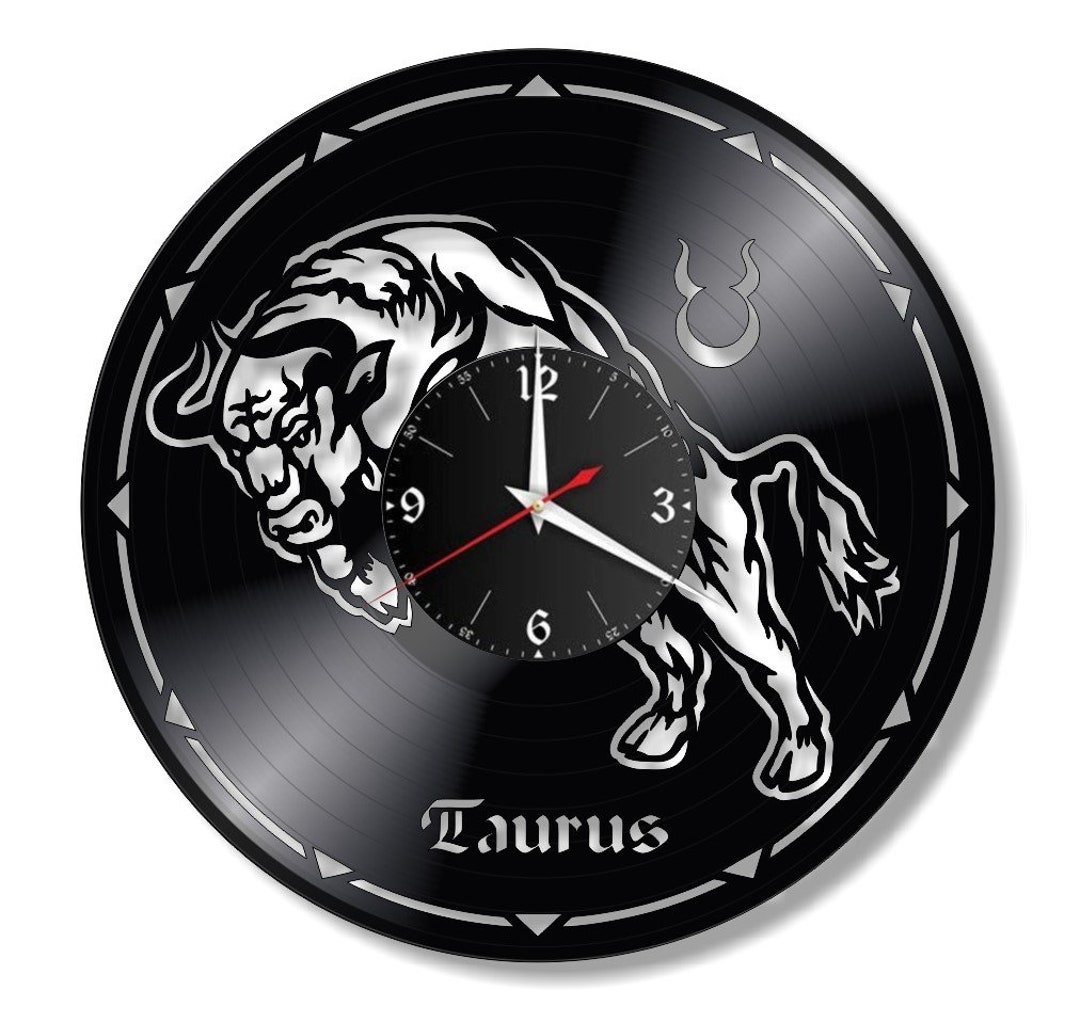 Zodiac Sign Taurus Record Clock Vinyl Retro Wall Clockindividual, Gift ...