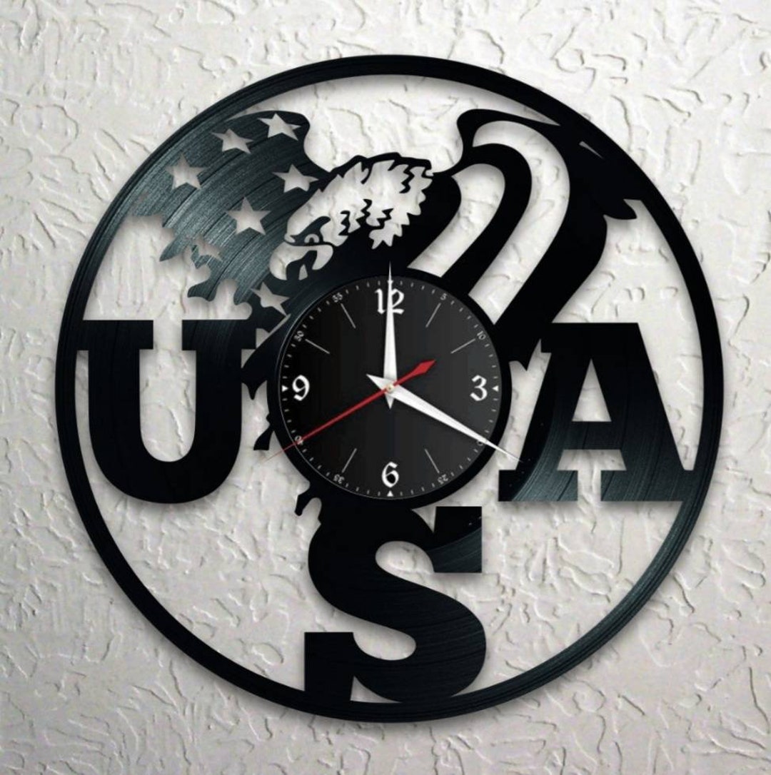 USA EAGLE Record Clock Vinyl Retro Wall Clockindividual, Gift, Living ...