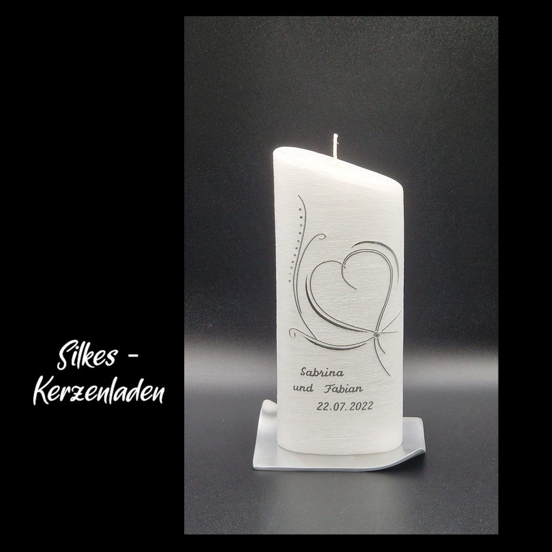 Wedding Candle in Special Shape - Including Inscription With Name and ...