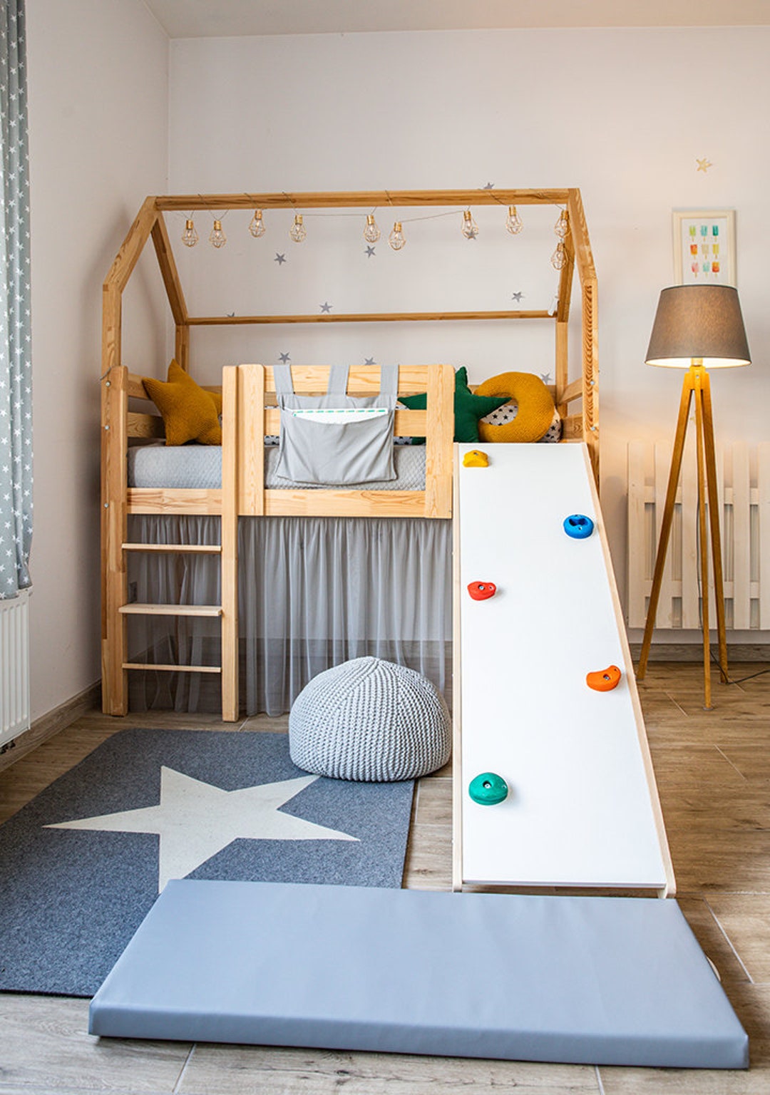 Bed With Climbing Wall ALL Sizes Children s Bed Loft Bed Etsy