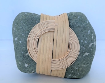 Large Cane Wrapped Rock/zen Rock/wrapped Stone/japanese Basketry Style ...