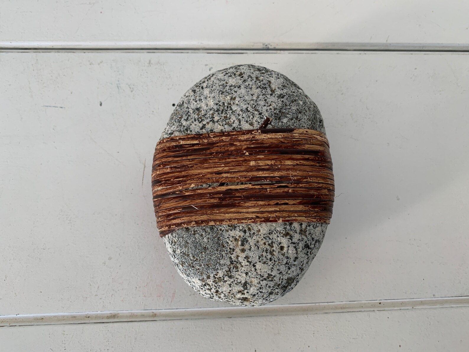 Cane Wrapped Rock-large /zen Rock/wrapped Stone/japanese Basketry ...