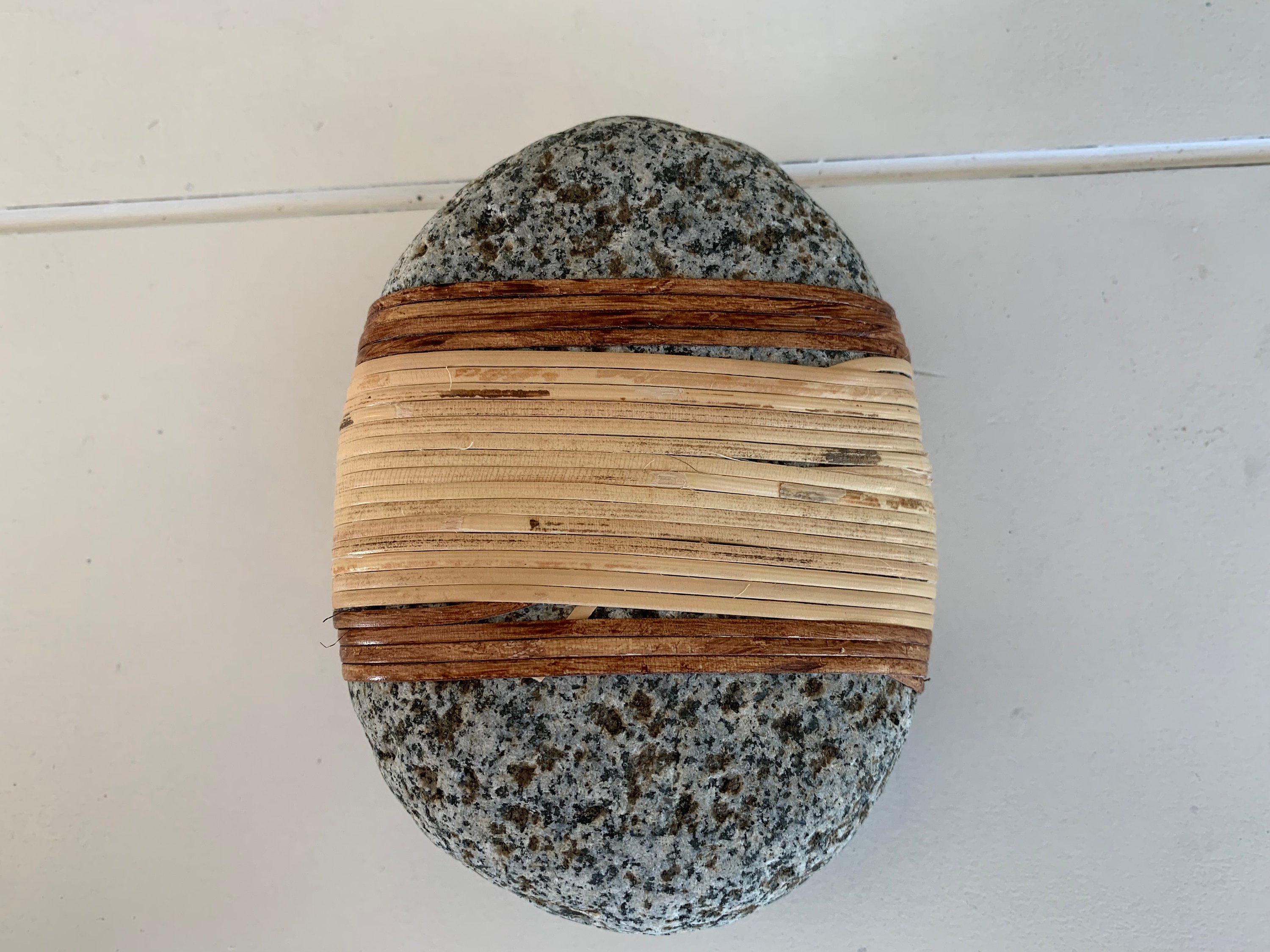 Large Cane Wrapped Rock/zen Rock/wrapped Stone/japanese Basketry Style ...
