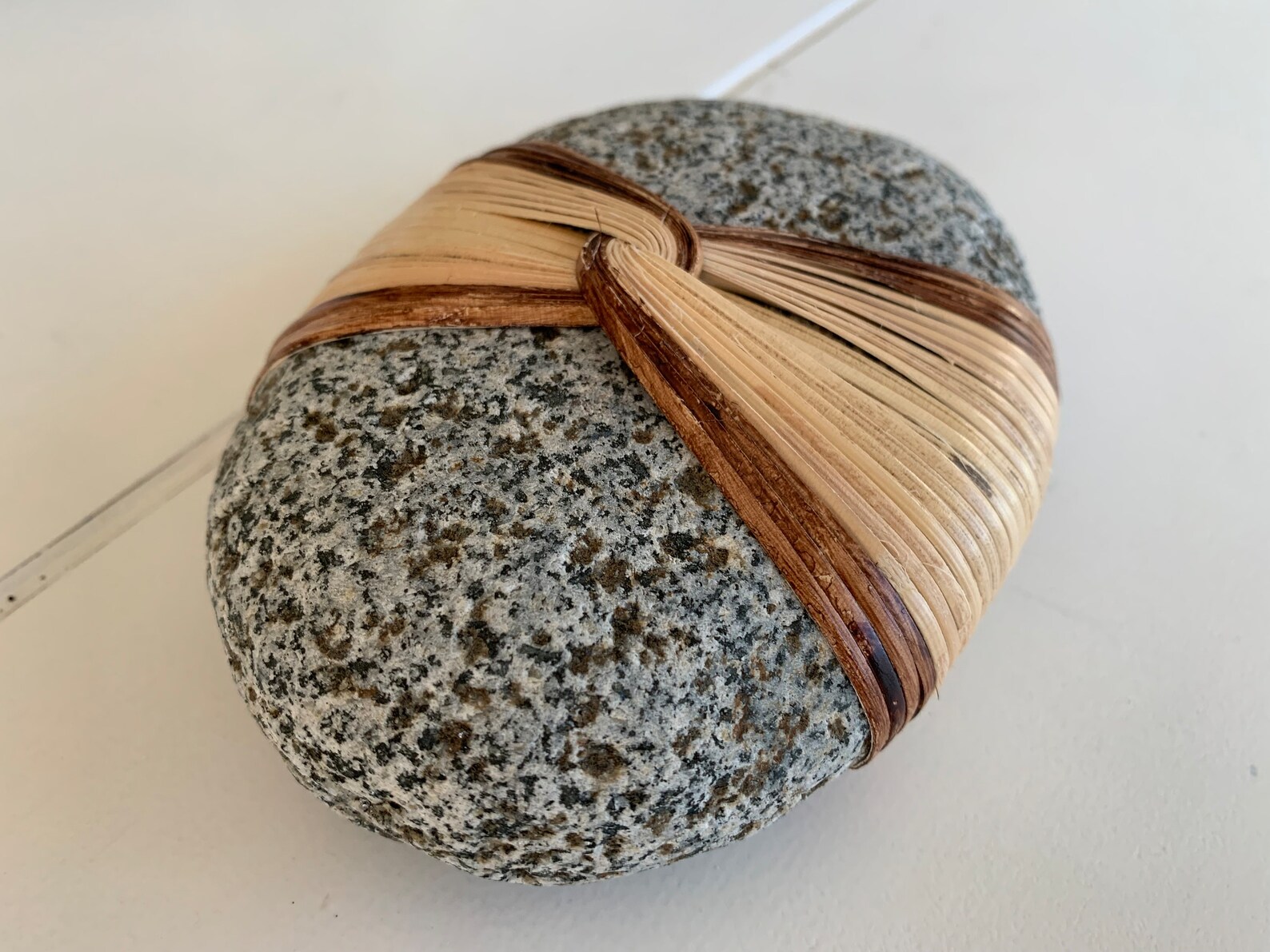 Large Cane Wrapped Rock/zen Rock/wrapped Stone/japanese Basketry Style ...