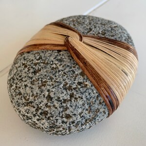 Large Cane Wrapped Rock/zen Rock/wrapped Stone/japanese Basketry Style ...