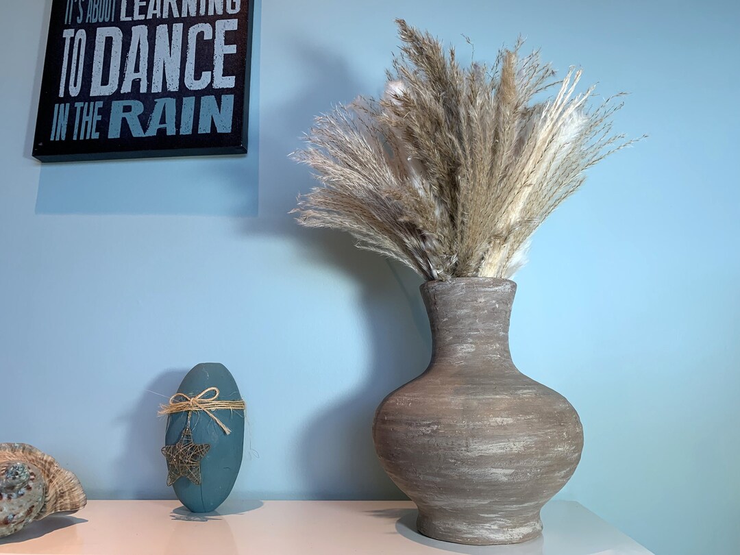 Artisan Designed Beige Clay Vase/clay Flower Vase/beige Flower Vase ...