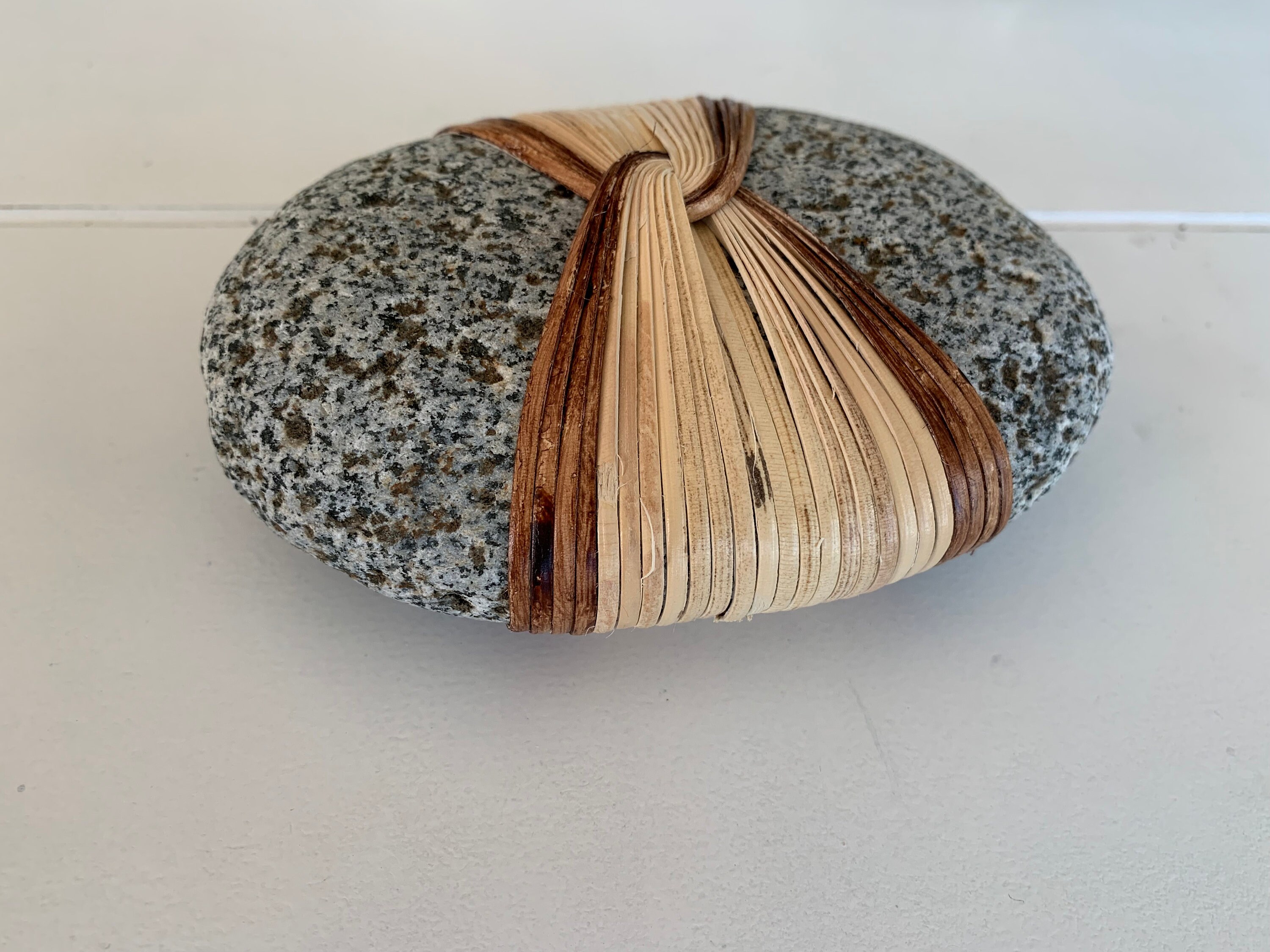 Large Cane Wrapped Rock/zen Rock/wrapped Stone/japanese Basketry Style ...