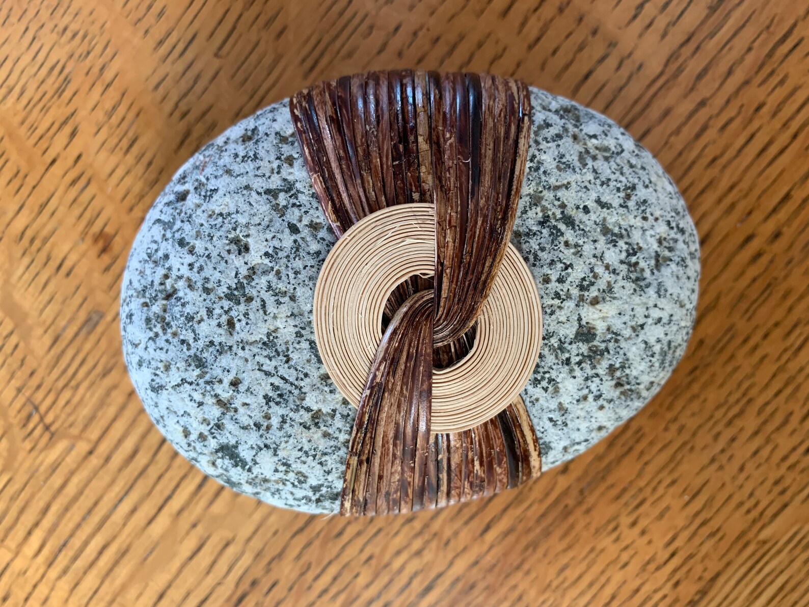 Cane Wrapped Rock-large /zen Rock/wrapped Stone/japanese Basketry ...