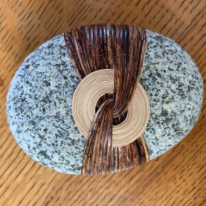 Cane Wrapped Rock-large /zen Rock/wrapped Stone/japanese Basketry ...