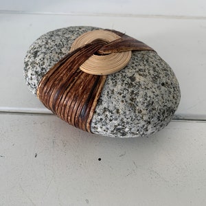 Cane Wrapped Rock-large /zen Rock/wrapped Stone/japanese Basketry ...