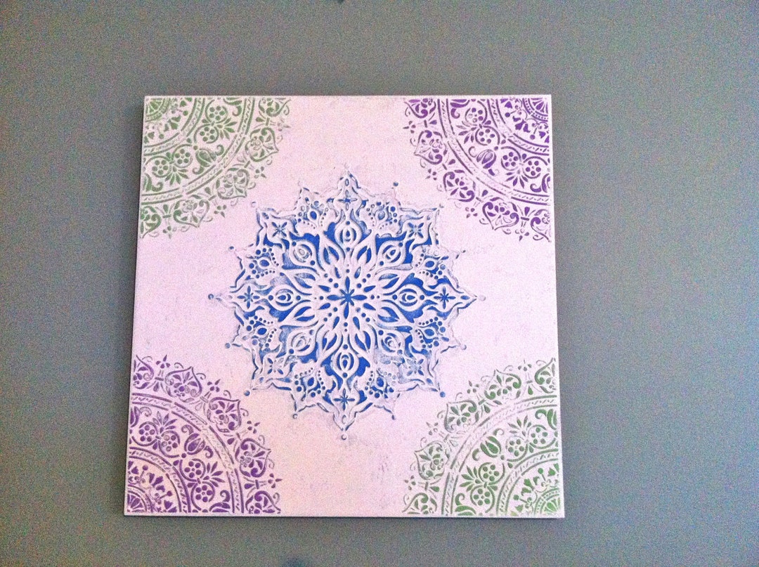 Raised Design Mandala Ceramic Tile Wall Art/12" X 12" Ceramic Tile Wall ...