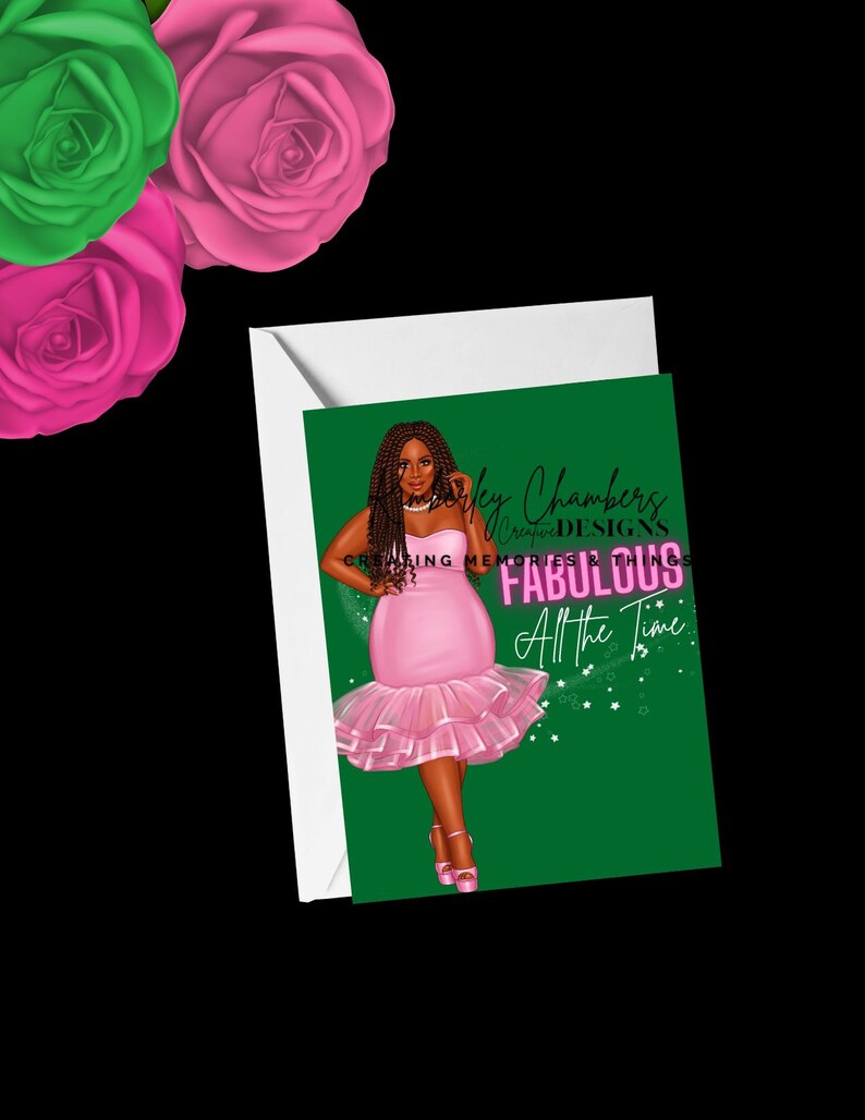 Pink and Green Notecards, Birthday Cards, All Occasion, African ...
