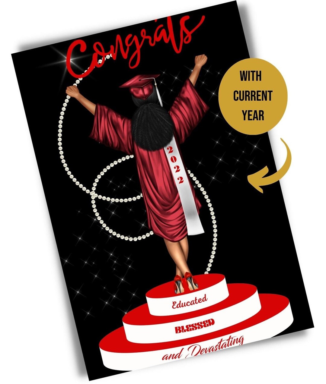 Red and White Graduation Cards, African American Cards, Sorority Card ...