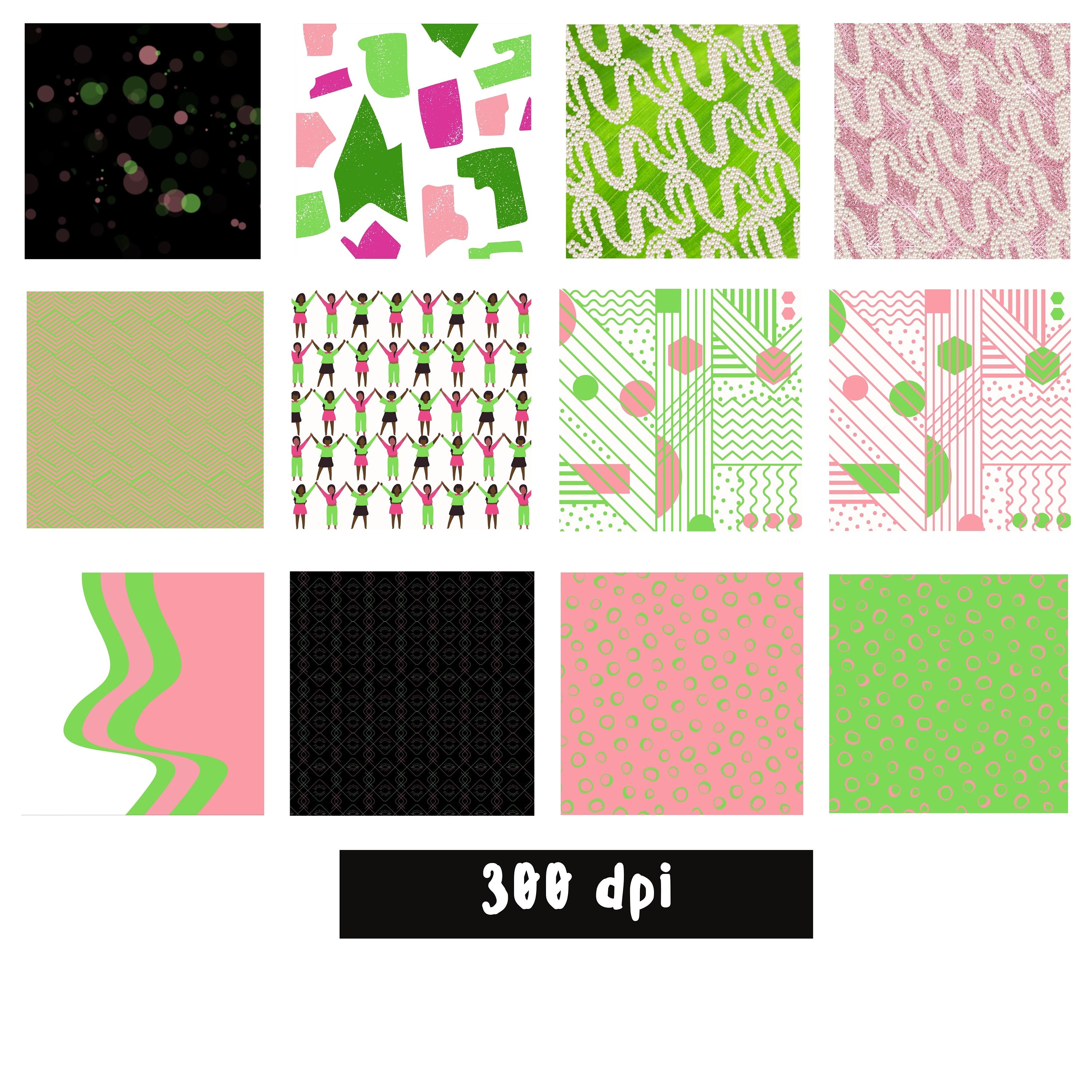 Digital Paper - Instant Download - Beautiful Pink & Green #3 - Etsy