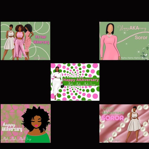 Birthday Pkg Pink and Green Notecards Birthday Cards - Etsy