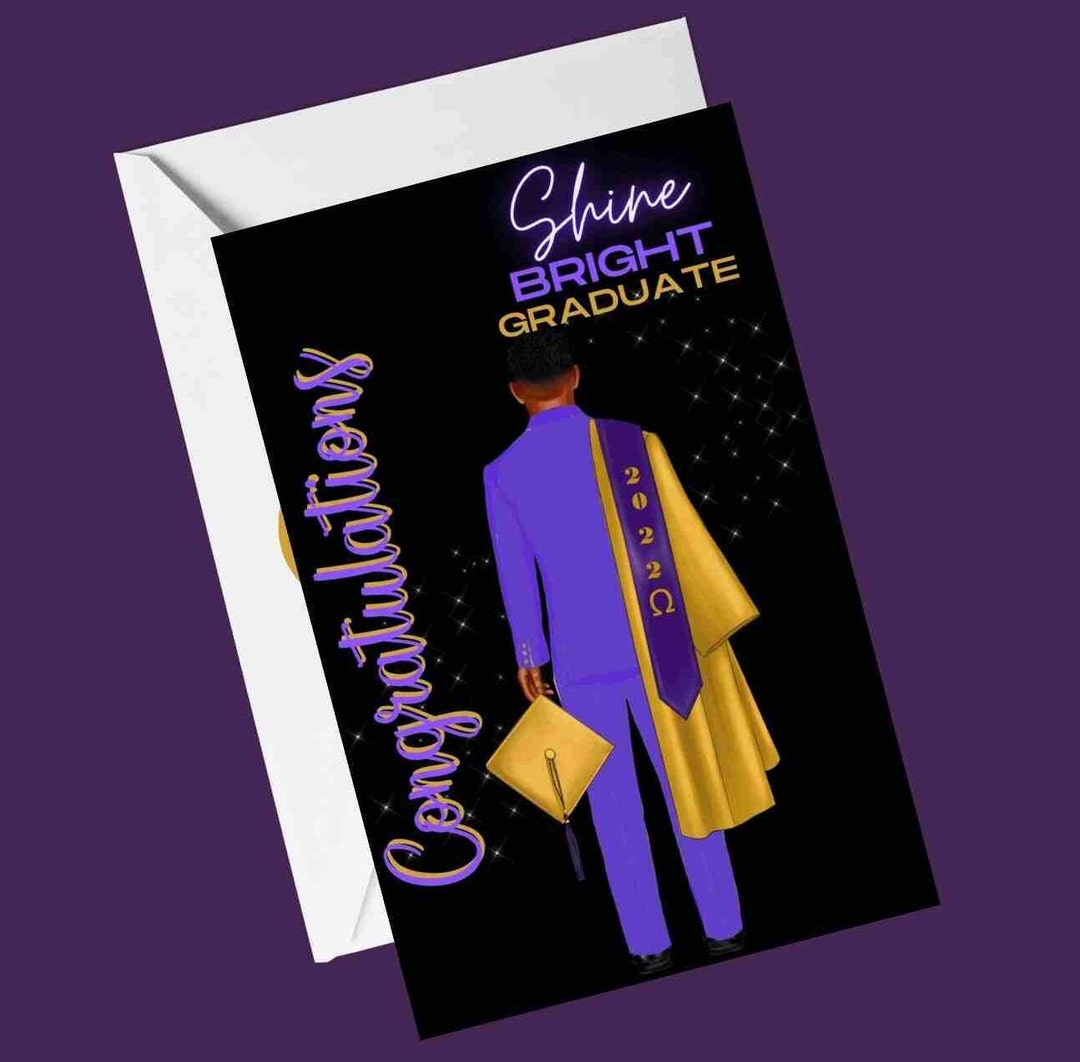 Graduation Cards for Men, African American Greeting Card, Purple and ...