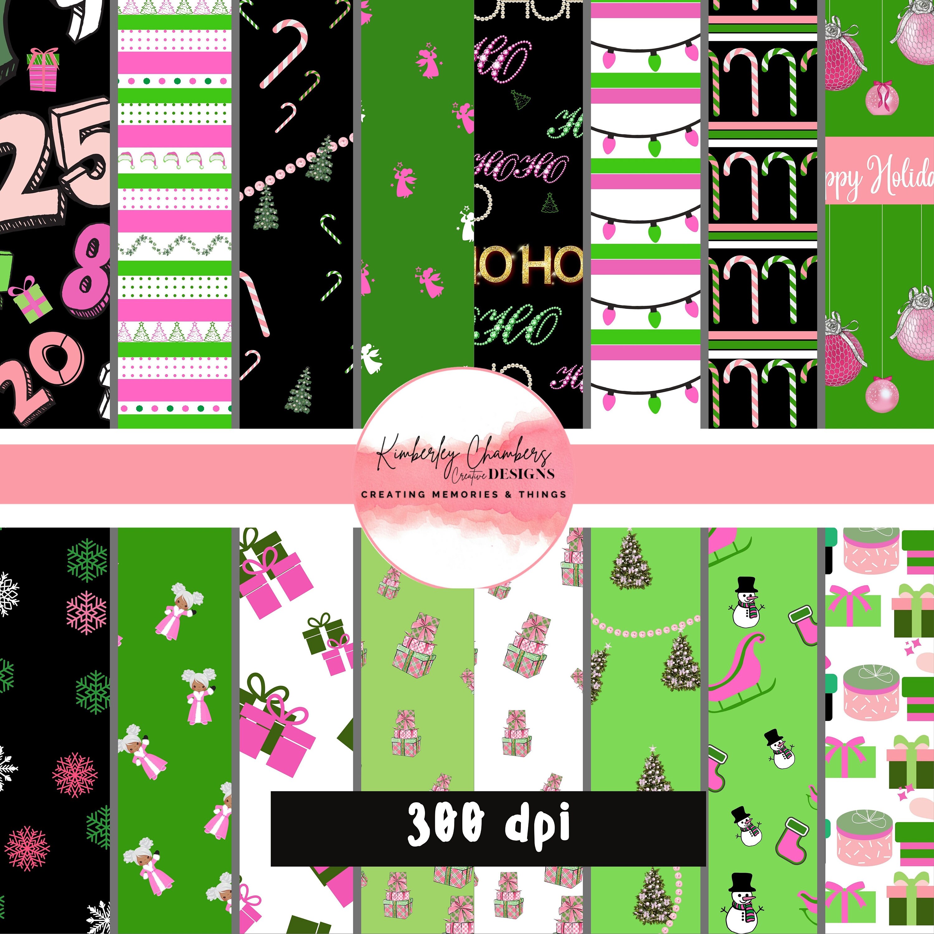 Digital Paper Instant Download Beautiful Pink & Green - Etsy