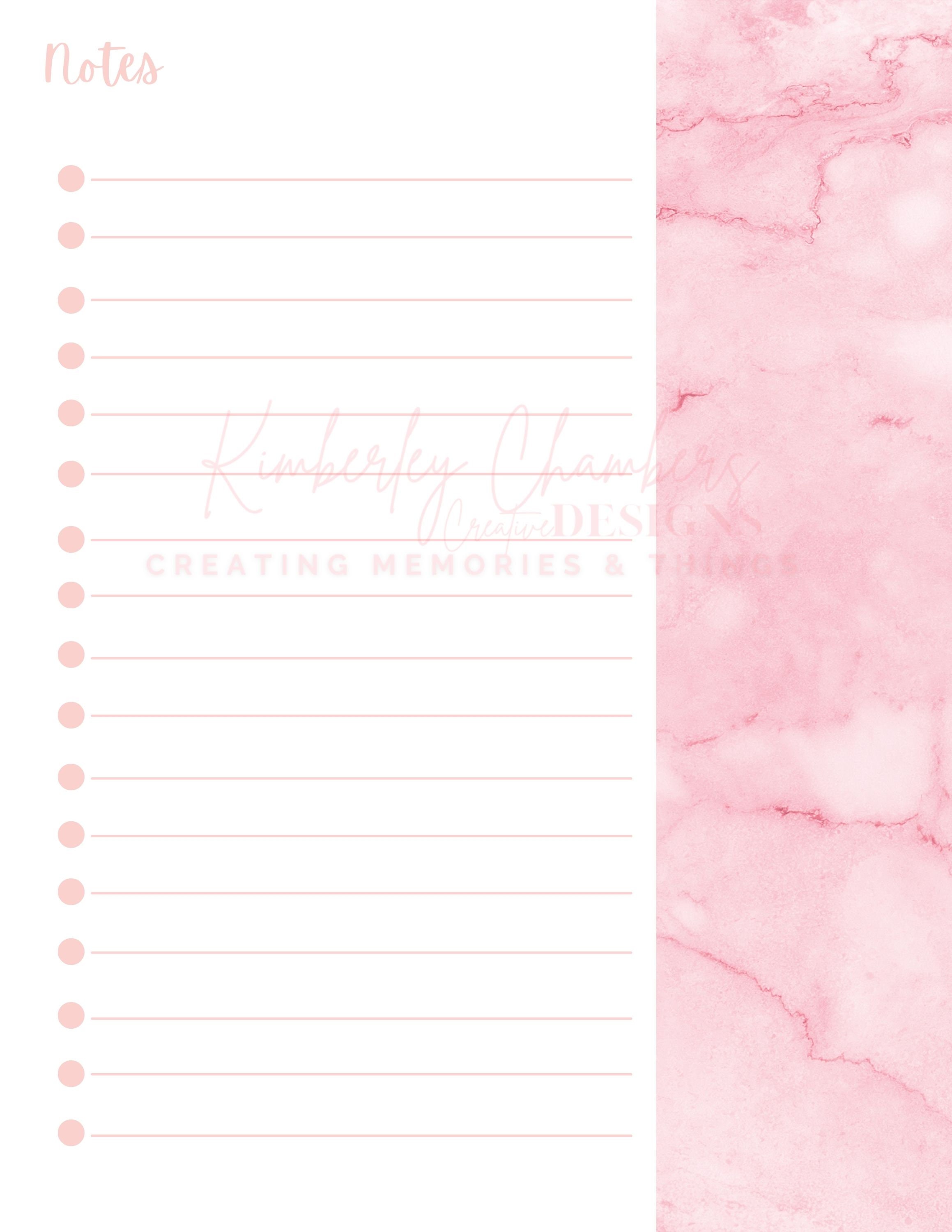 Editable Note Page Templates for Canva Planner Template | Etsy