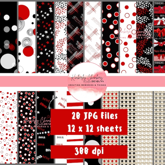 Digital Paper Instant Download Beautiful Crimson and Cream - Etsy