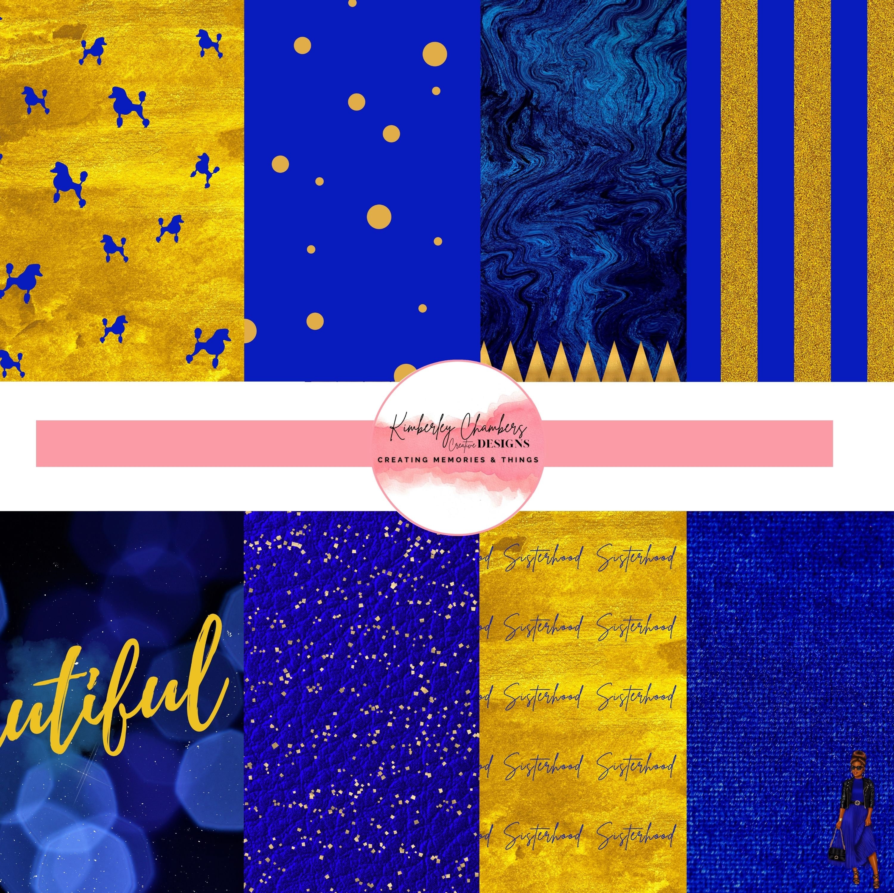 Digital Paper - Instant Download - Background Wallpaper Pack - Blue ...