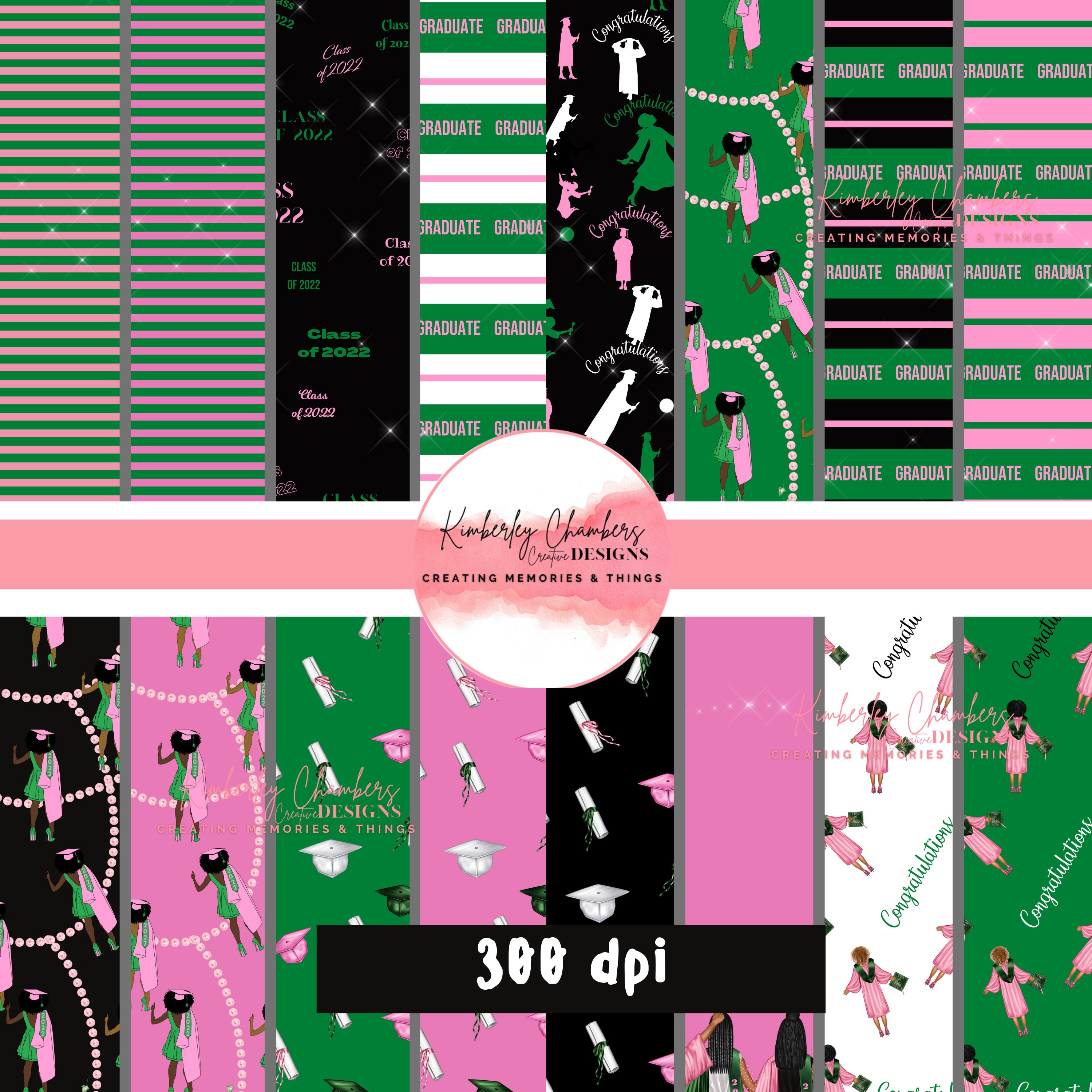 Digital Paper Instant Download Graduation Pack pink & | Etsy