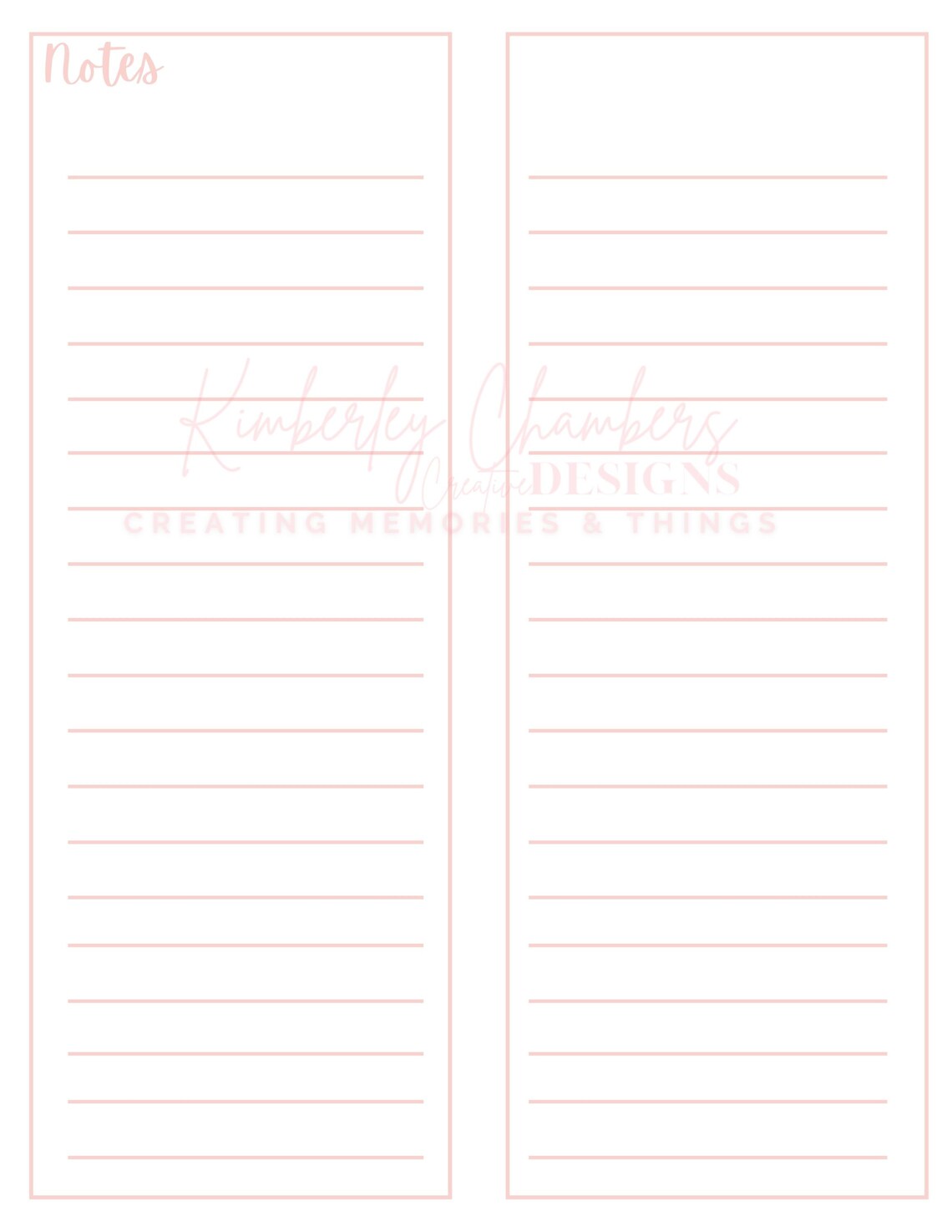 Editable Note Page Templates for Canva Planner Template | Etsy