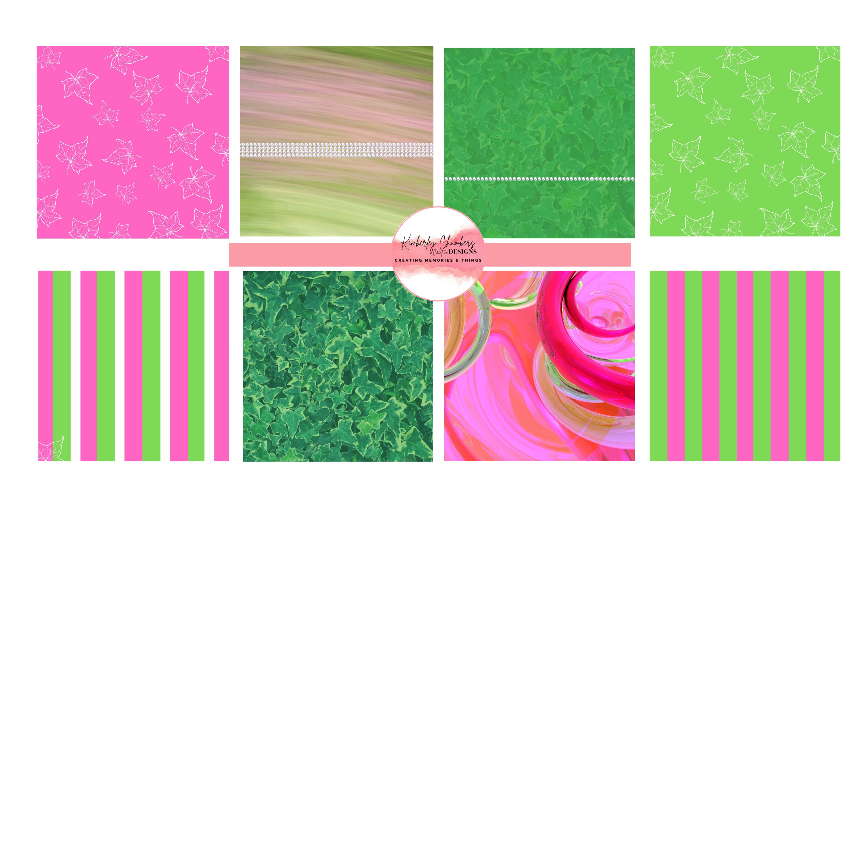 Digital Paper Instant Download Beautiful Pink & Green 1 - Etsy