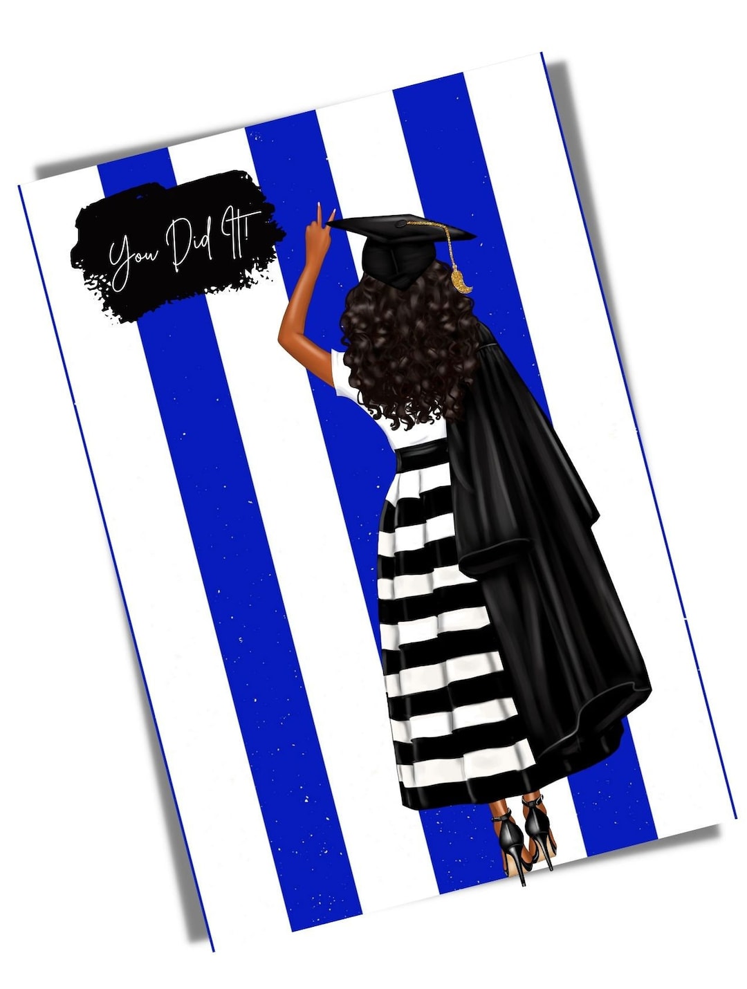 Blue and White Graduation Cards, African American Cards - Etsy